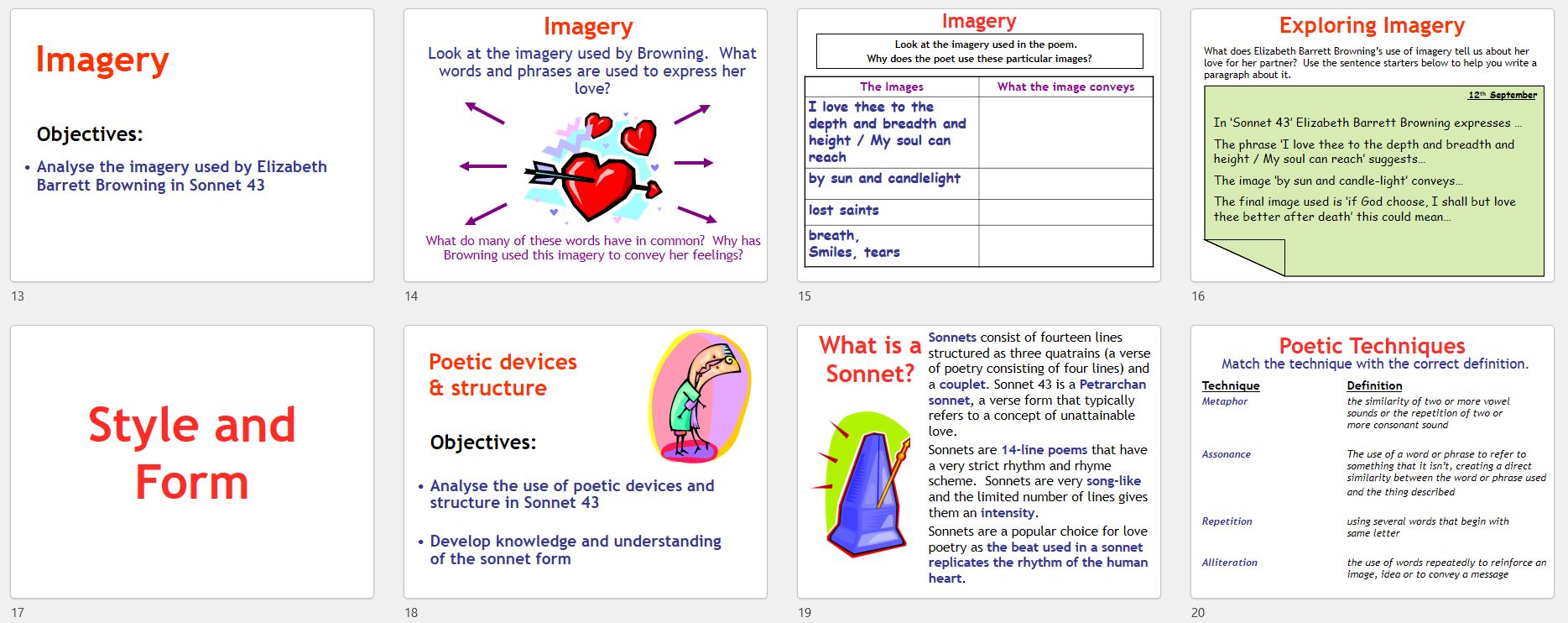 Sonnet 43 by Elizabeth Barrett Browning | Teaching Resources