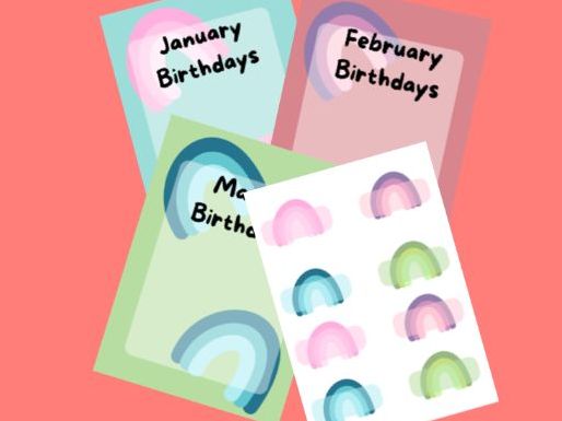 Birthday Display Pastel Rainbow | Teaching Resources