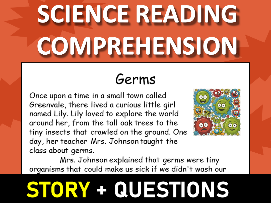 Germs Reading Science Story Comprehension Questions Worksheet ...
