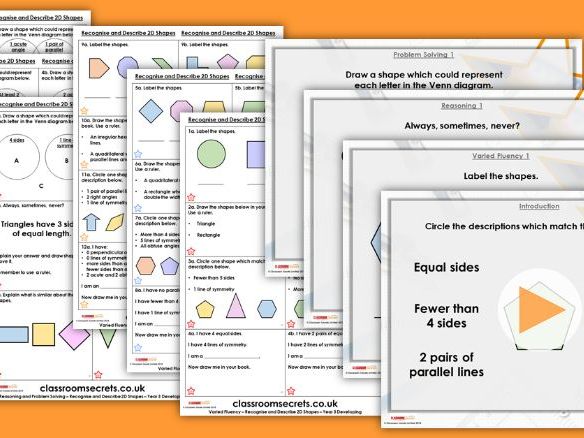 Year 3 Recognise and Describe 2D Shapes Summer Block 3 Step 7 Maths ...