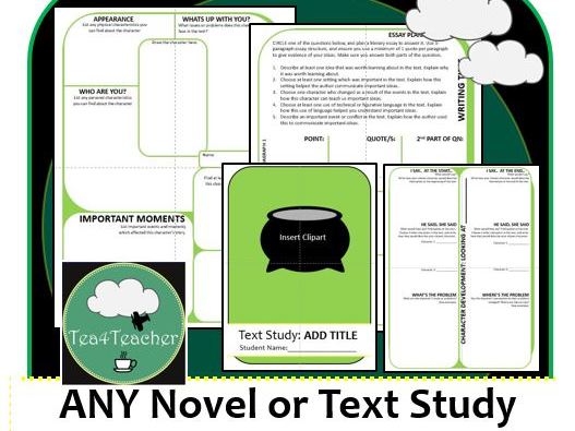 ANY TEXT Editable Printable Booklet for Any Novel or Short Story Unit ...