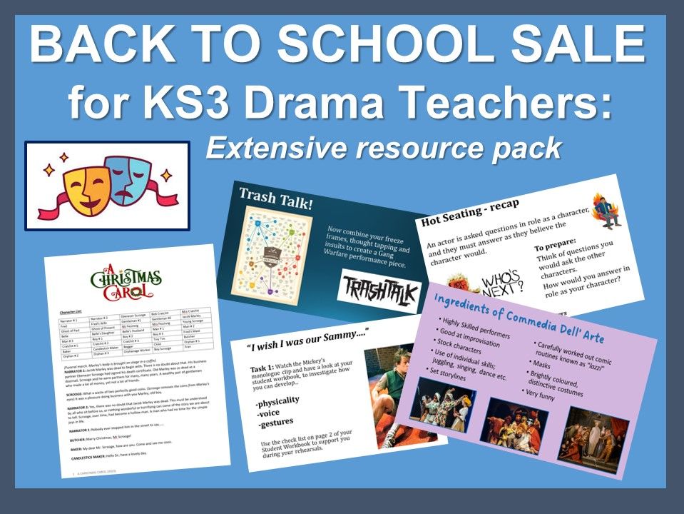 BACK TO SCHOOL SALE for KS3 Drama Teachers | Teaching Resources
