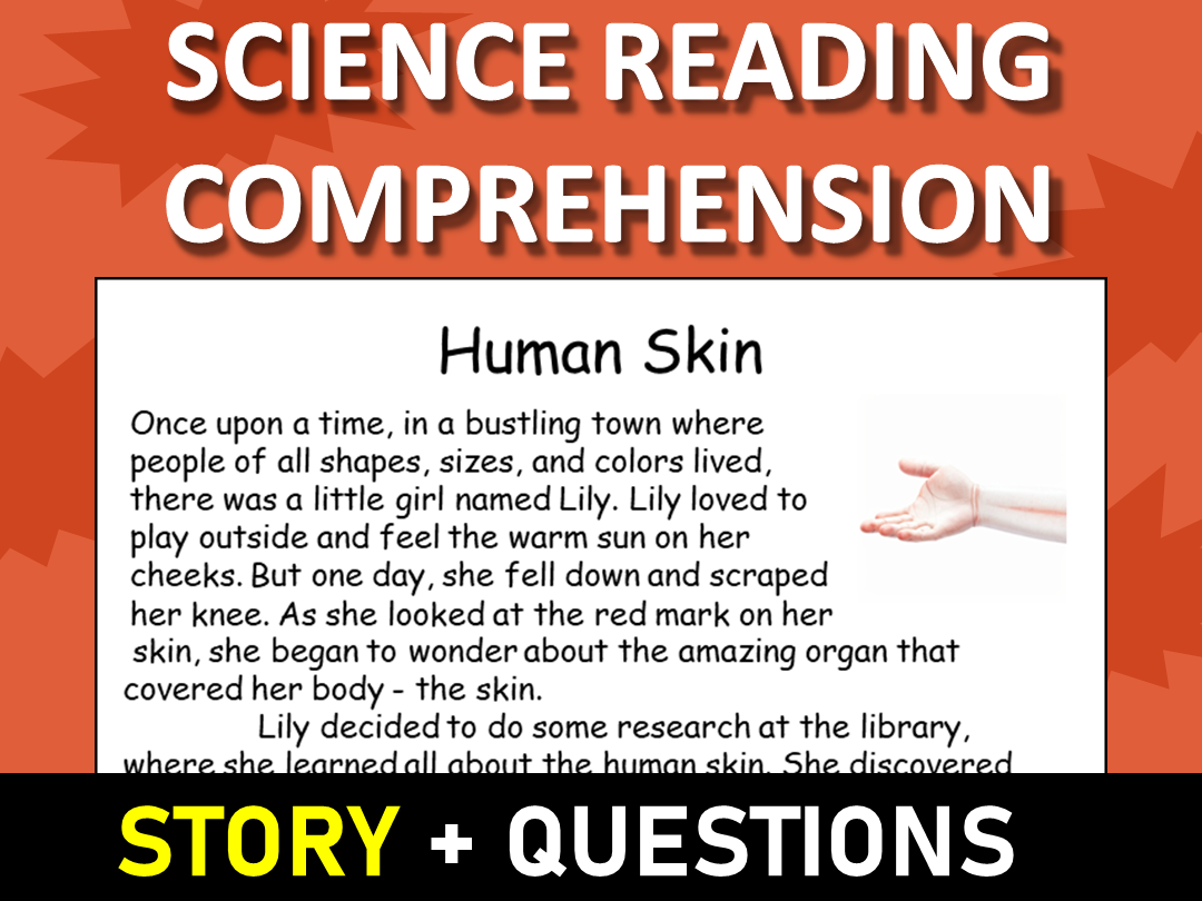 Human Skin Reading Science Story Comprehension Questions Worksheet ...