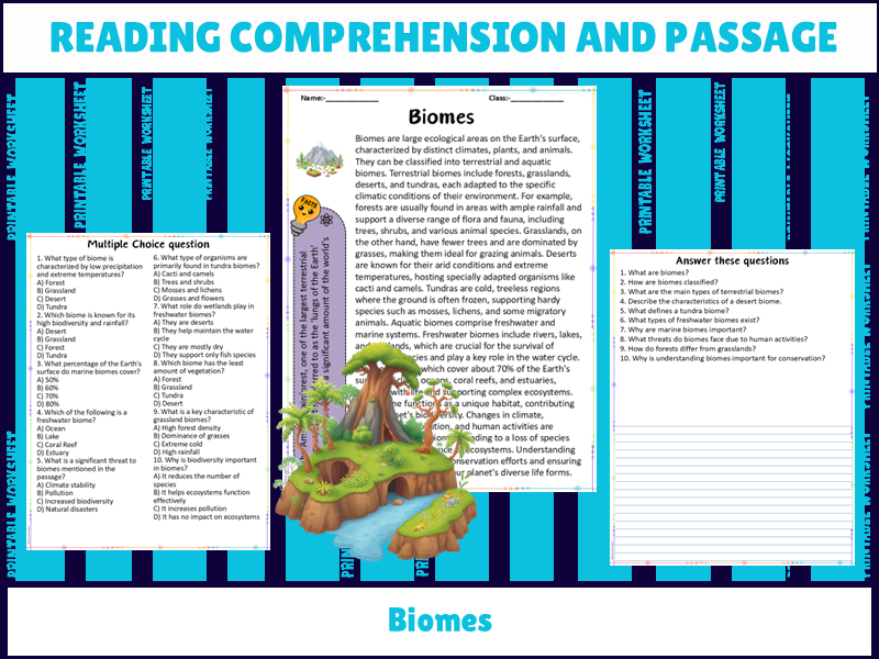 Explore Biomes: Engaging Reading Passage and Questions for Learning ...