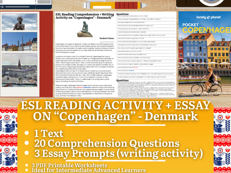 ESL Reading Comprehension + Writing Activity Worksheets - Copenhagen ...