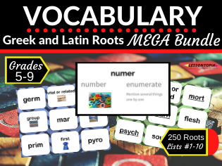 Greek and Latin Roots Vocabulary MEGA Bundle-Lists 1-10 | Teaching ...
