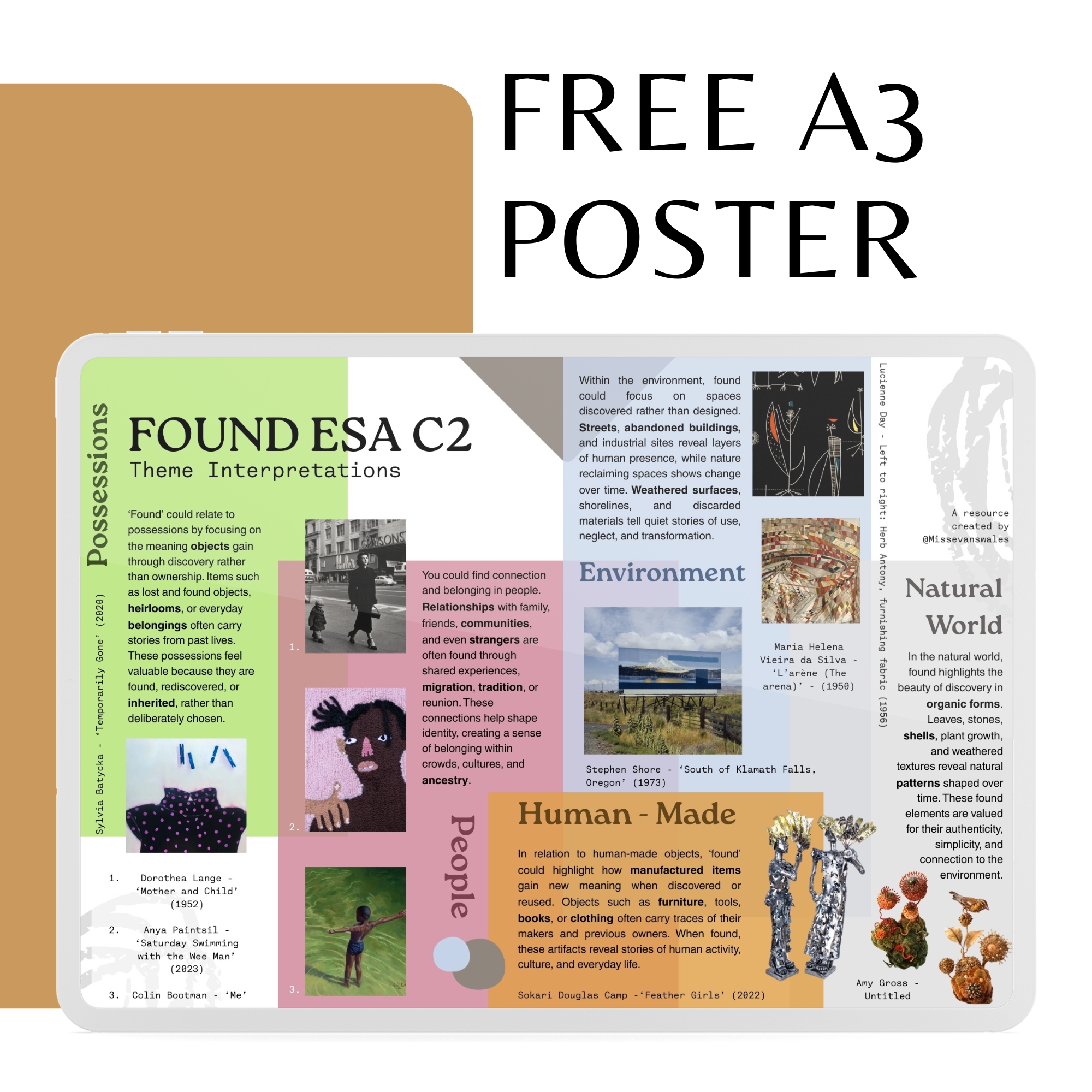 'FOUND' (2026) GCSE Art & Design ESA C2 Poster A3 | Teaching Resources
