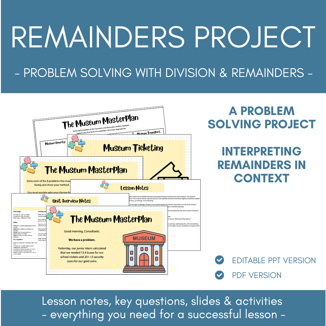 Division & Remainders Project | Real Life | Lesson Notes, Slides ...