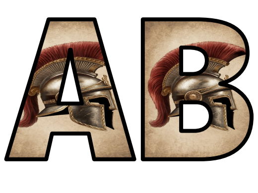 Gladiiator Helmet Roman Soldier Lettering Set Display Title Letters ...
