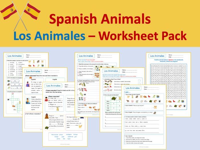 Spanish Animals - Los Animales y las Mascotas - Worksheet Pack ...