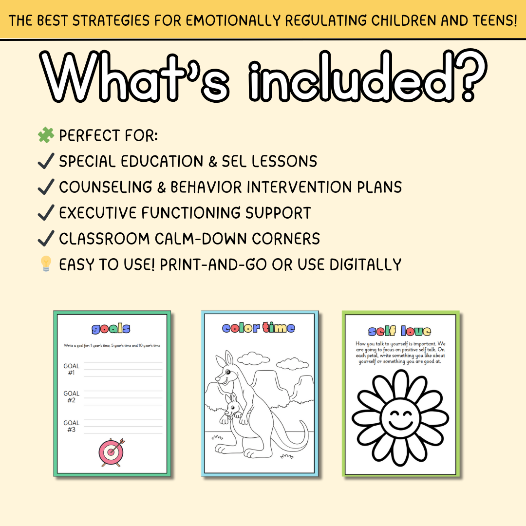 Self-Regulation Workbook | Emotional Regulation | Teaching Resources