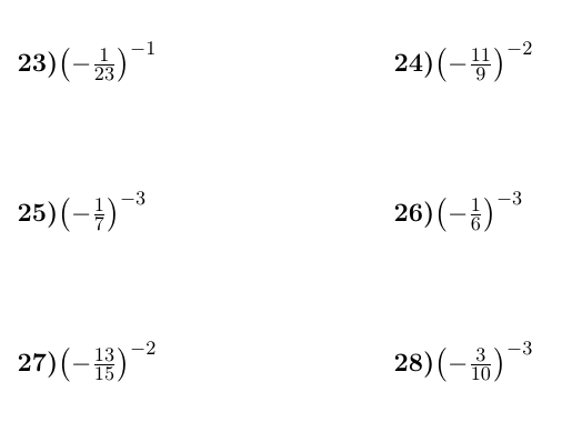 Evaluating negative indices (harder) worksheet (with solutions ...