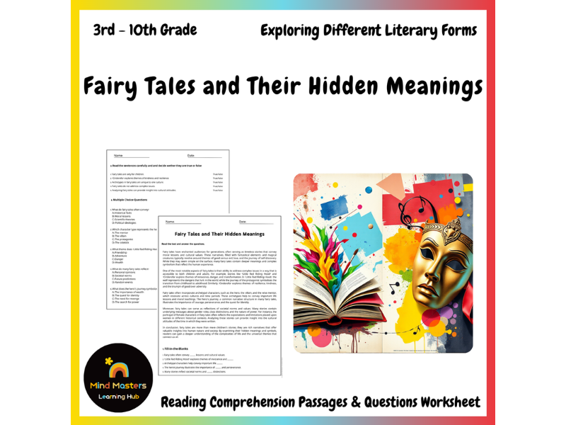 Fairy Tales and Their Hidden Meanings Reading Comprehension Passages ...