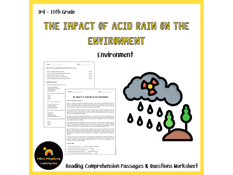 The Impact of Acid Rain on the Environment Reading Comprehension ...