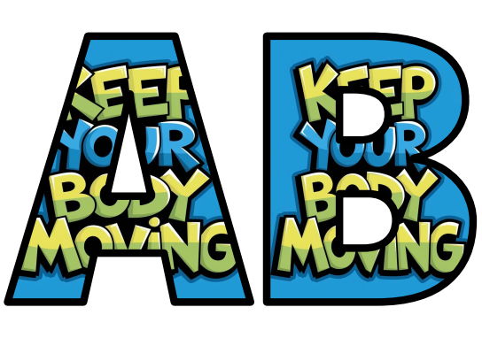 Keep your body moving Lettering Set Display Title Letters Numbers Signs ...