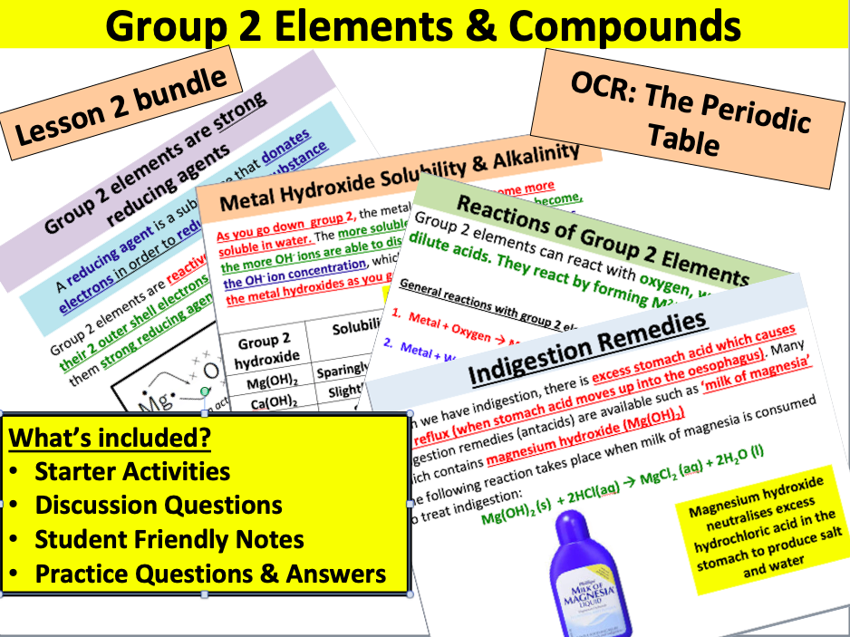 OCR Chemistry: Group 2 Elements & Compounds | Teaching Resources OCR Chemistry: Group 2 Elements & Compounds | Teaching Resources