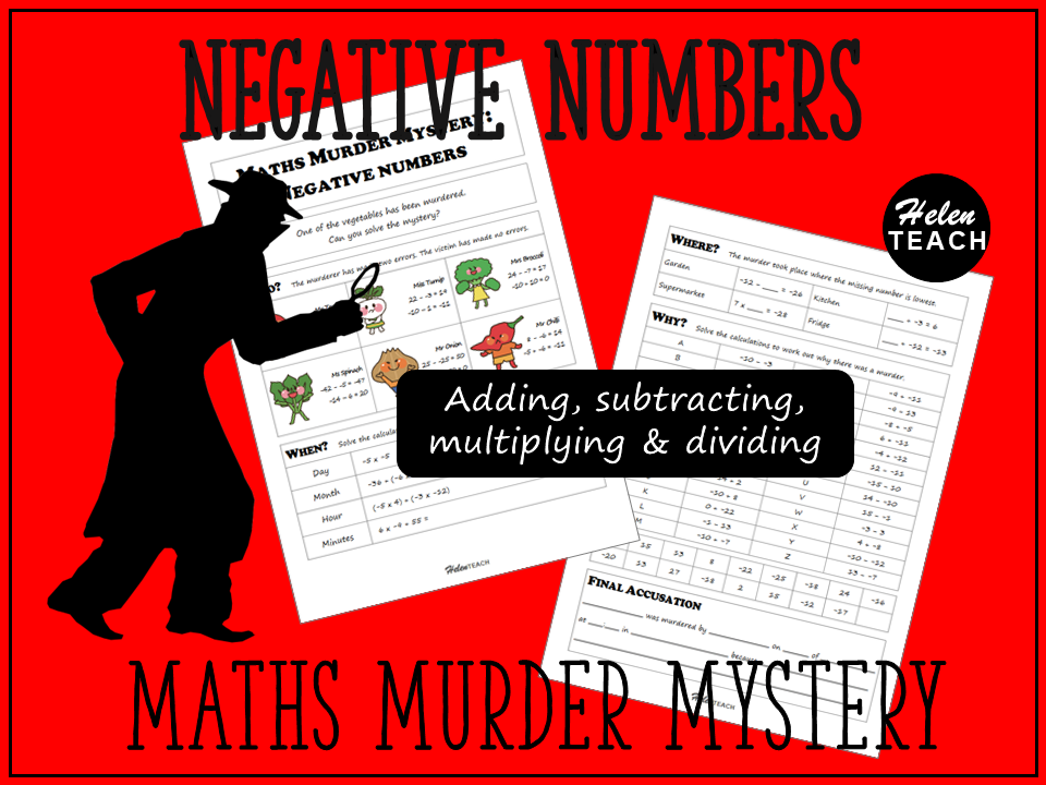 Negative Numbers Maths Murder Mystery With Answers | Teaching Resources