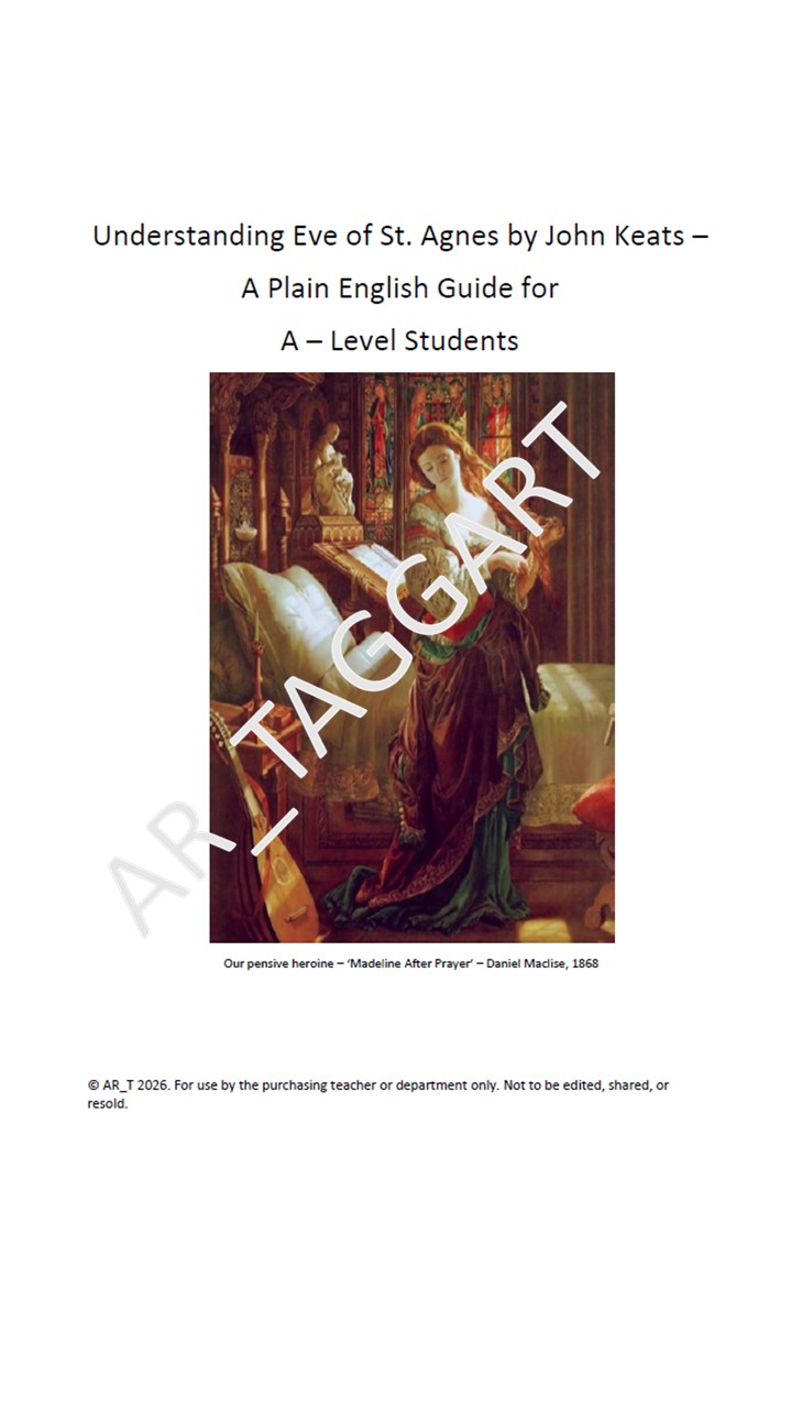KEATS - EVE OF ST. AGNES - PLAIN ENGLISH GUIDE | Teaching Resources