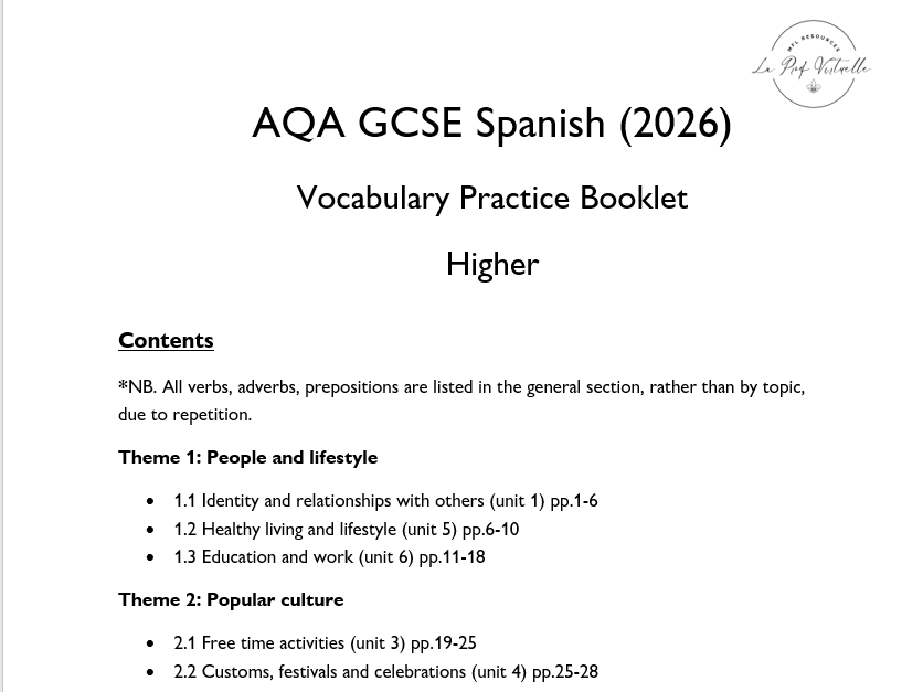 Middle school Spanish resources