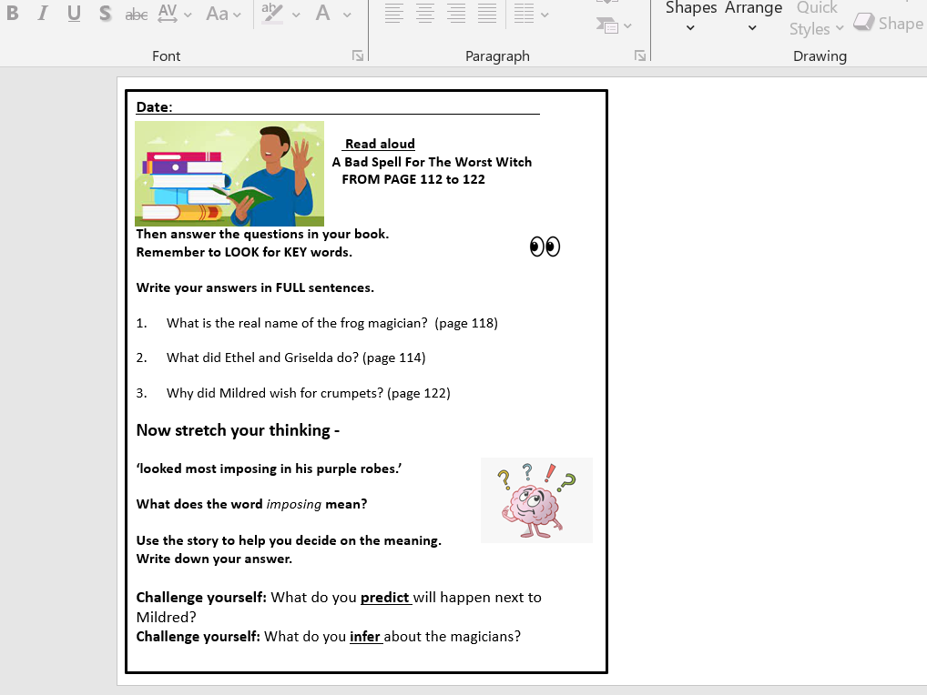 Worst Witch Reading Comprehension Unit Bundle | Teaching Resources