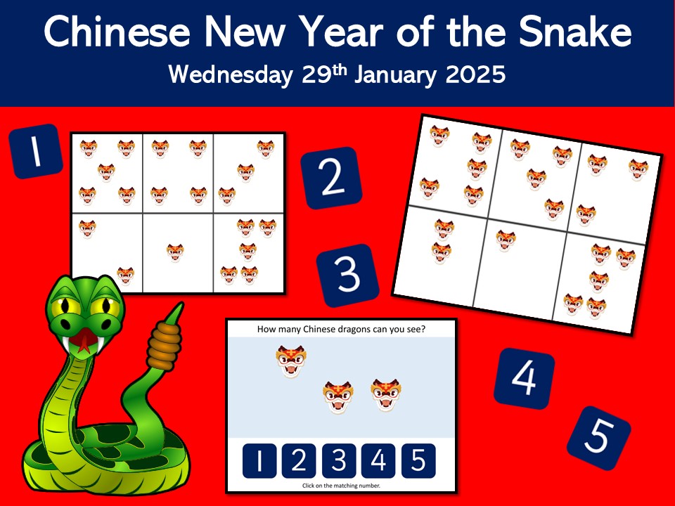 Chinese New Year of the Snake 2025 Subitising Game | Teaching Resources