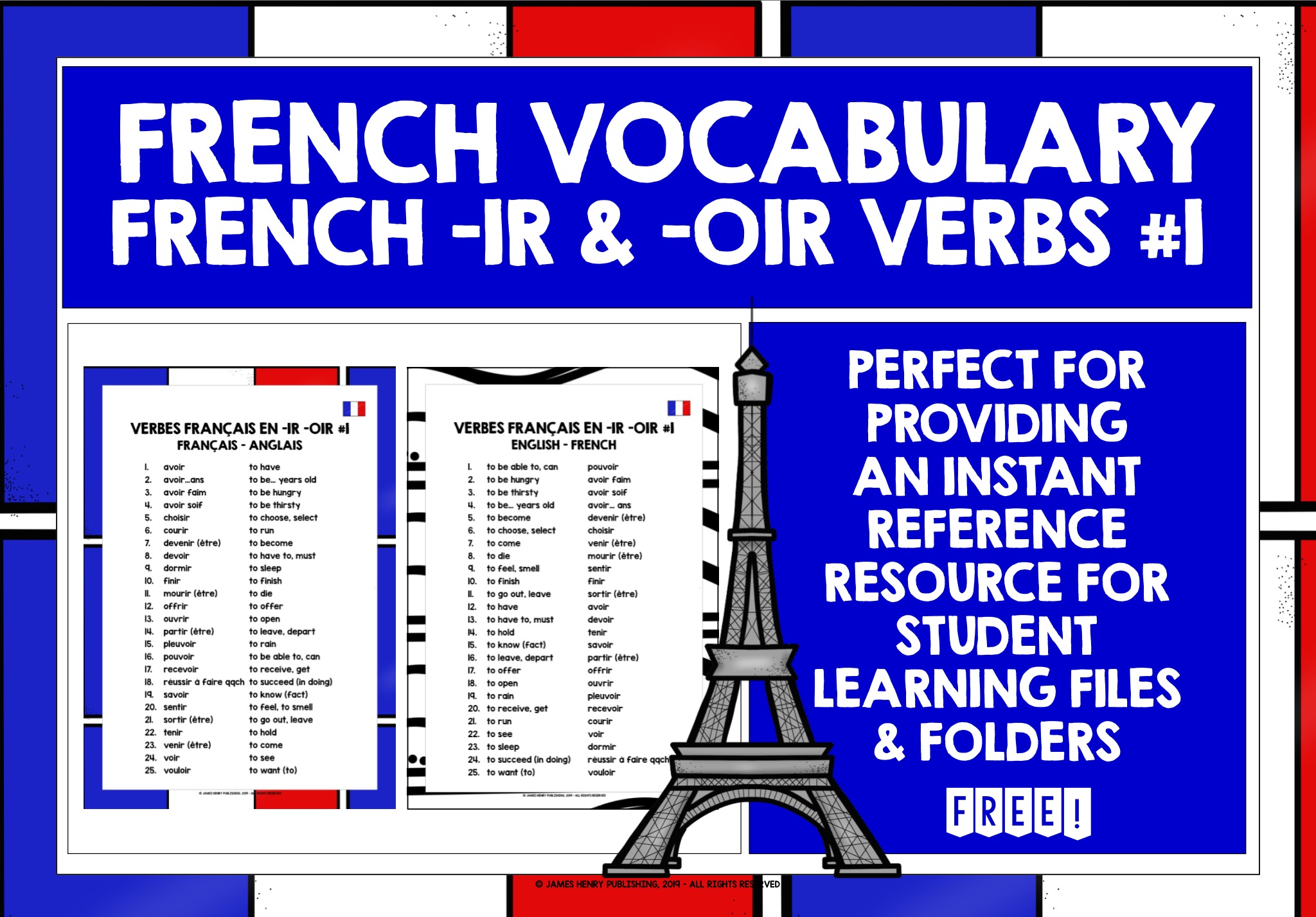 FRENCH IR VERBS LIST FREEBIE #1 | Teaching Resources french-ir-verbs-list-freebie-1-teaching-resources