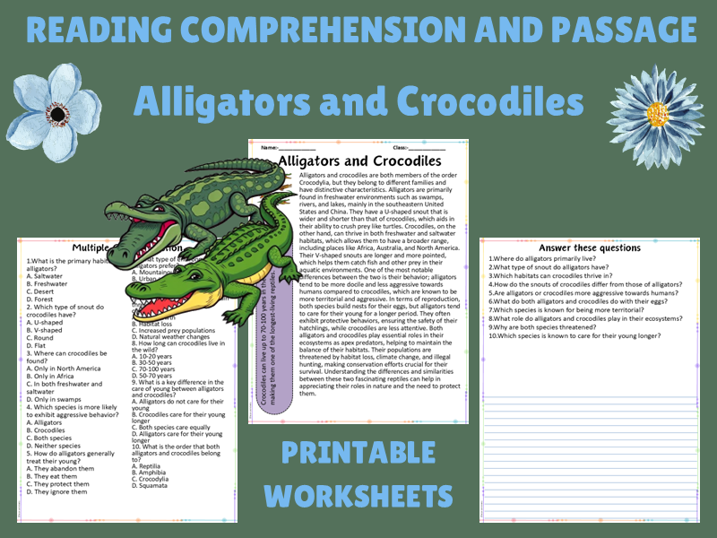 Discovering Alligators and Crocodiles: Engaging Reading Passages and Questions | Teaching Resources