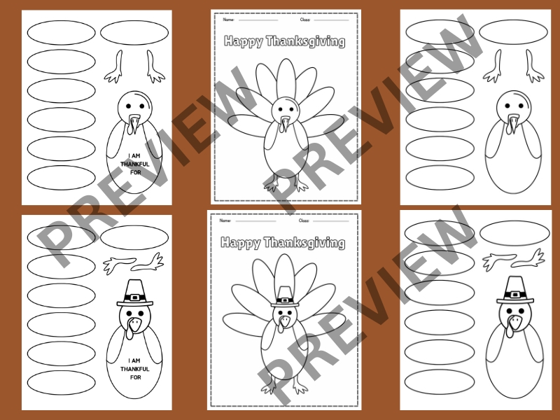 Thanksgiving Turkey Writing Craft - I Am Thankful For ... | Teaching ...
