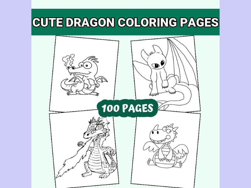 Enchanting Printable Cute Dragon Coloring Pages for All Ages | Teaching ...