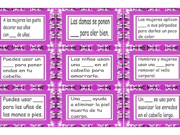 Health and Personal Hygiene Spanish 4 Worksheet-2 Game-1 Exam Bundle ...