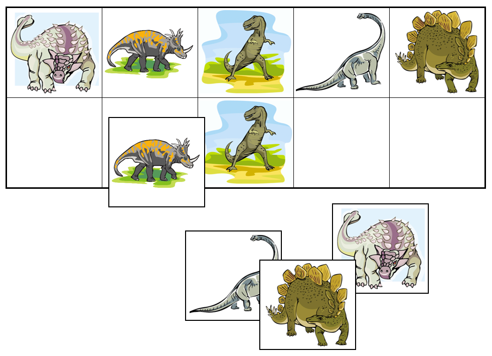 Dinosaur Match-Up and Memory Game (Visual Discrimination & Recall ...