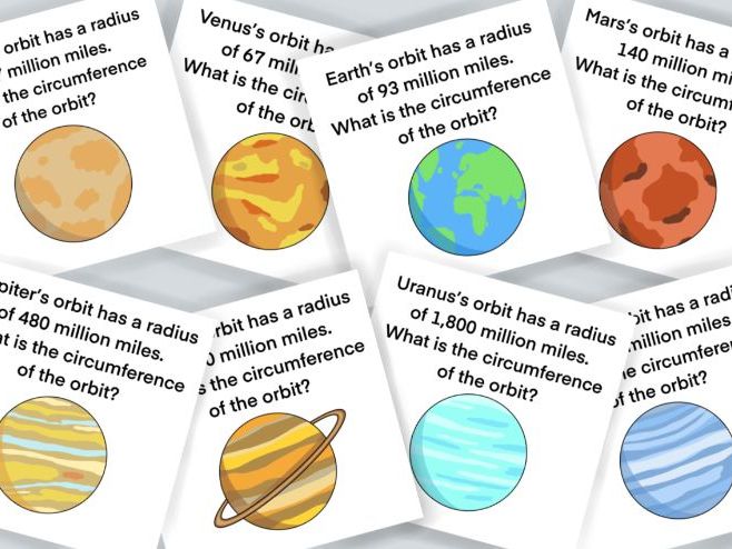 Circumference KS3 Maths Activities Planets Teaching Resources