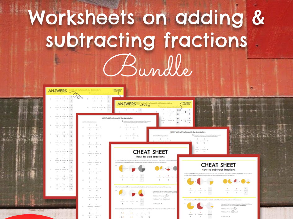 Worksheets On Adding Subtracting Fractions Teaching Resources