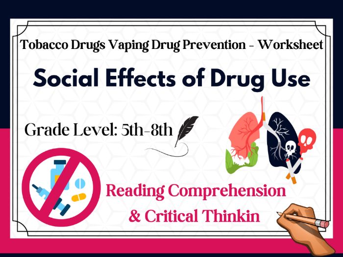 Social Effects of Drug Use: Reading Comprehension Passages & Questions ...