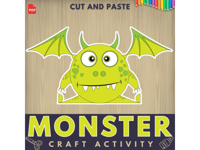Monster Craft Activity | Build-a-Monster | Color, Cut and Paste ...
