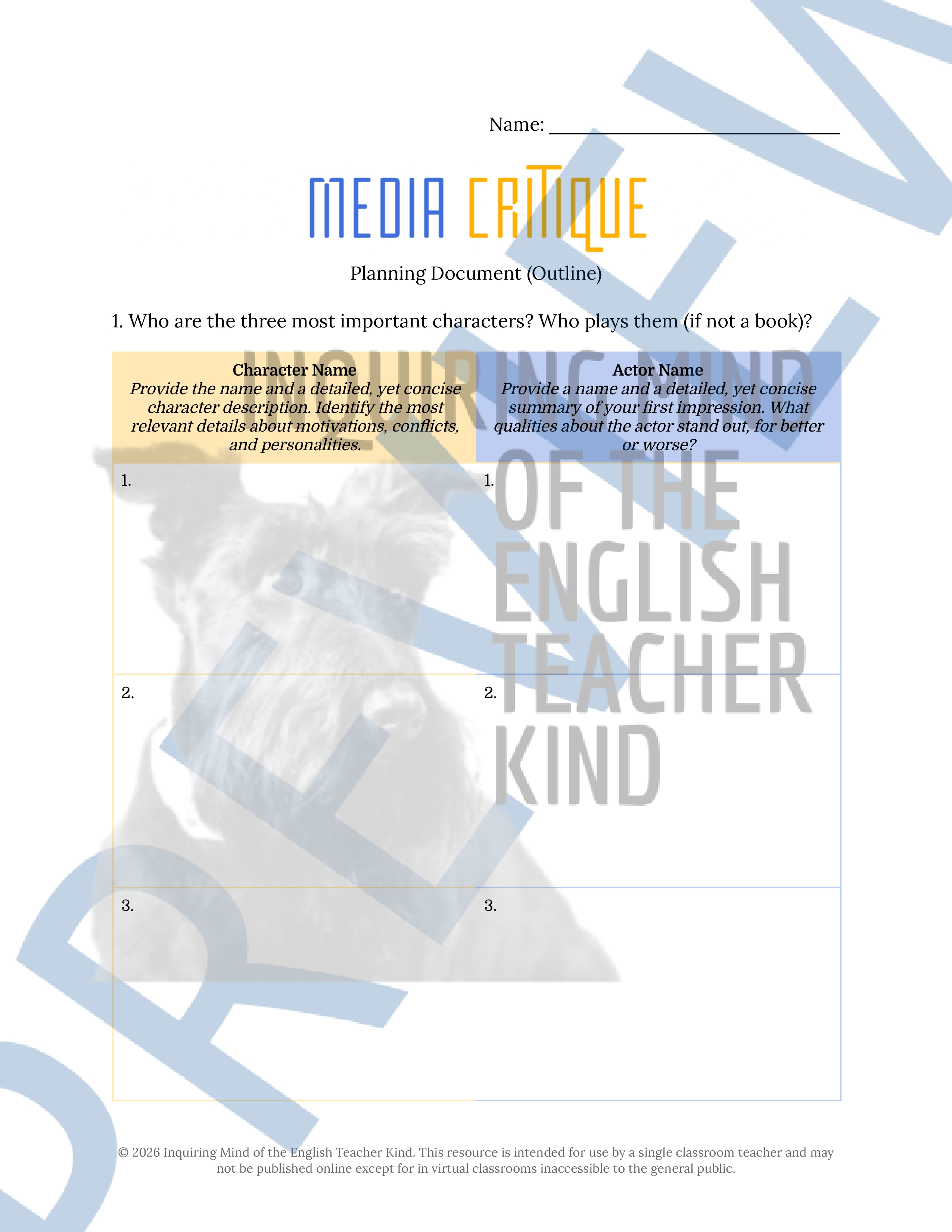 Creative Opinion Writing Project | Movie, Television Show, and Book ...
