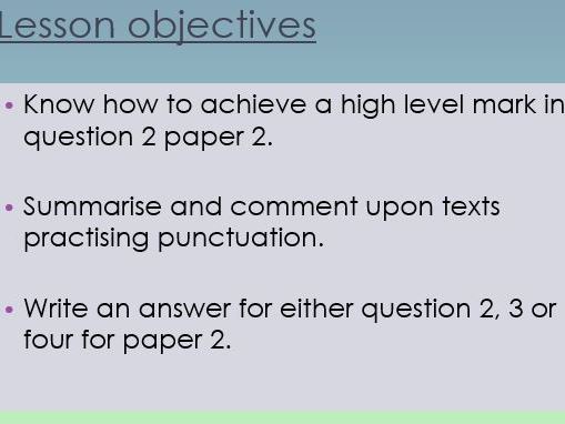 GCSE English language paper 2 | Teaching Resources