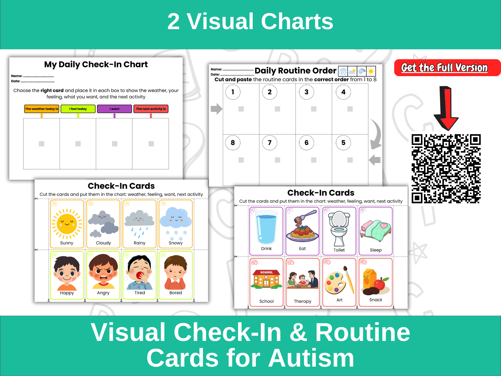 FREE Sample | Visual Check-In & Routine Cards for Autism & Special ...