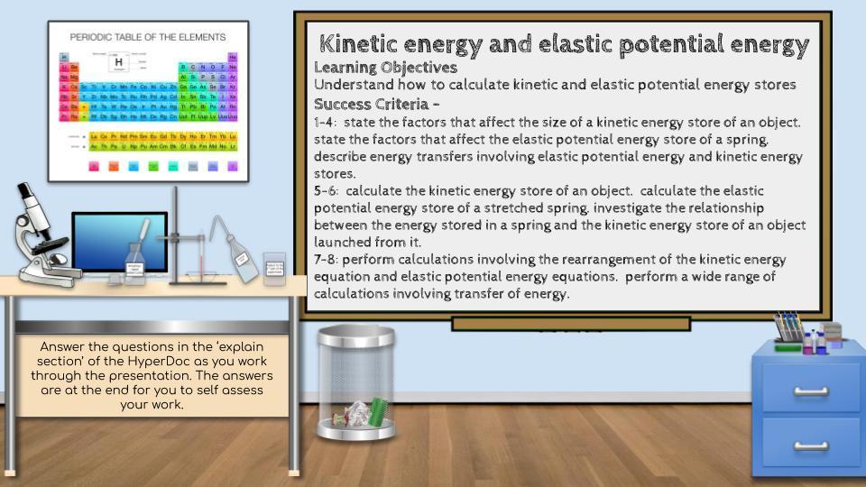 SP1.5 Kinetic energy and elastic energy stores: Distance learning (AQA ...