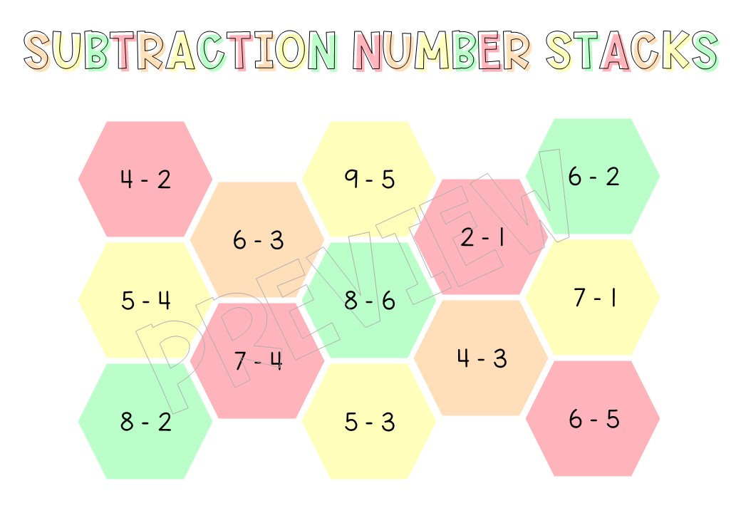 Subtraction Number Stack Activity Teaching Resources Subtraction Number Stack Activity Teaching Resources