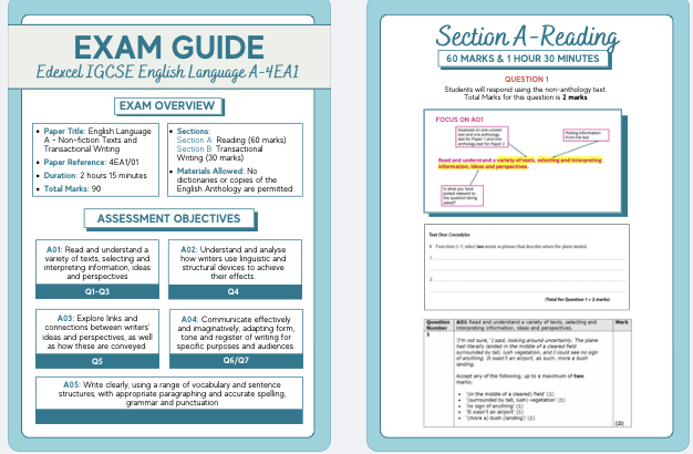 Edexcel IGCSE English Language EXAM OVERVIEW + Model Response+ Response ...