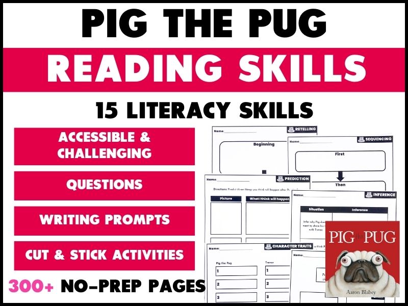Pig the Pug Book Activities - Reading Comprehension and Literacy Skills ...
