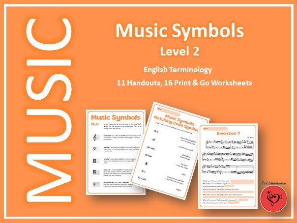 Music Symbols -Level 2 -Handouts and Worksheets -Print & Go -English ...