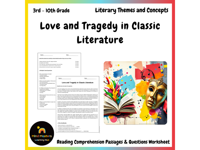 Love and Tragedy in Classic Literature Reading Comprehension Passages ...