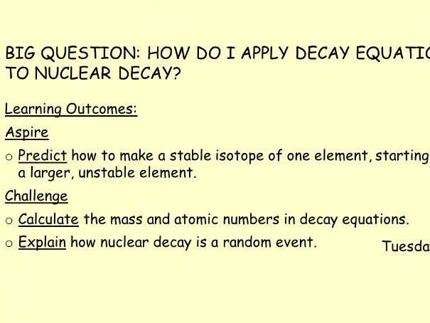 Nuclear radioactive decay equations | Teaching Resources