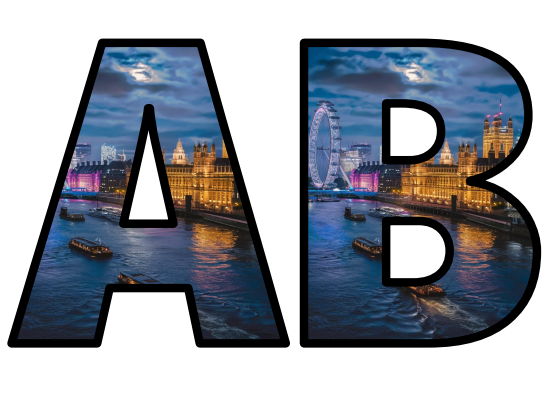 London England Skyline Lettering Set Display Title Letters Numbers ...