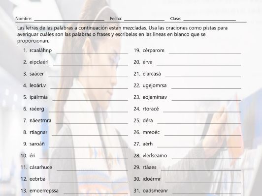Future Simple Tense with Will Jumbled Words Spanish Worksheet ...