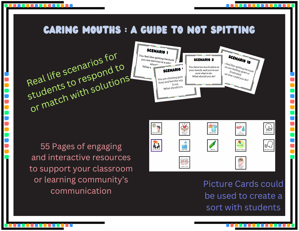 Caring Mouths : A Guide to Not Spitting - Full Social Story Set w ...