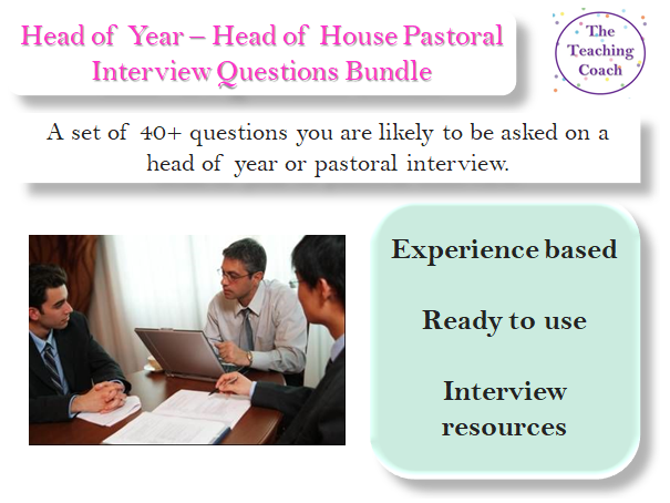 Head of Year - Pastoral Role - Interview Questions Bundle | Teaching ...