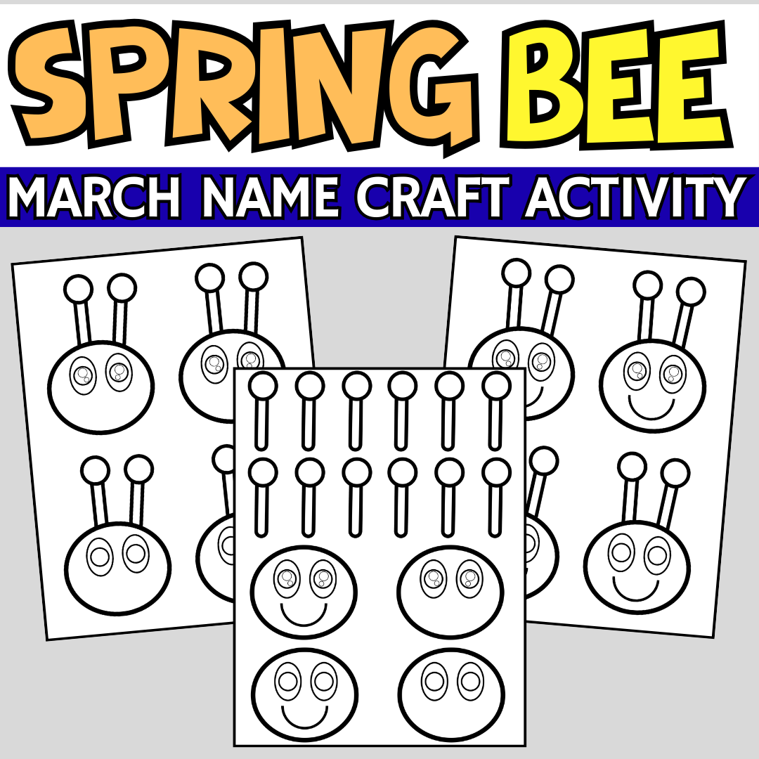 Spring Name Bee Craft - Bee Name Recognition & Scissor - March Bulletin ...